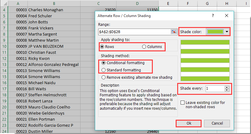 How To Apply Color Banded Rows Or Columns In Excel