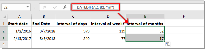 How to calculate interval days/weeks/months/years between two dates in ...