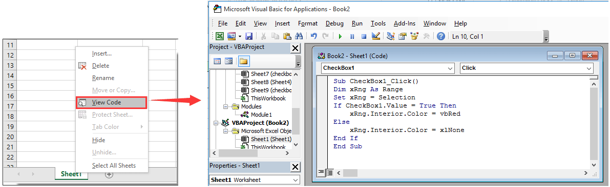 How To Change A Specified Cell Value Or Color When Checkbox Is Checked In Excel 