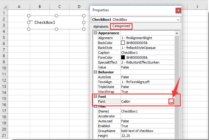 How To Bold Text In Checkbox In Excel 