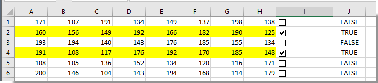 How to highlight cell or row with checkbox in Excel?