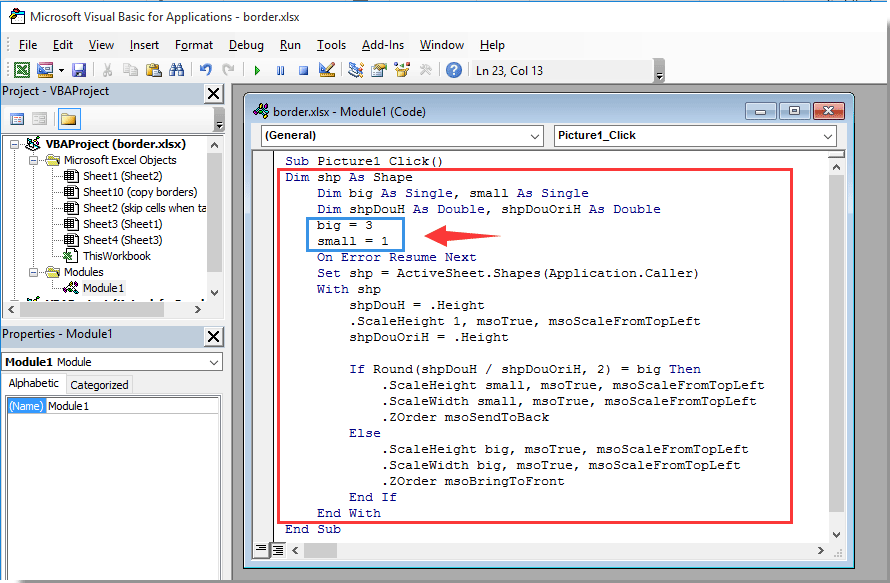 How to enlarge image when click on it in Excel?