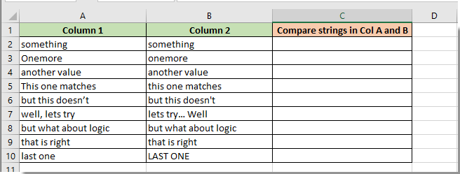 How To Exactly Compare Two Strings Case Sensitive In Excel 0454