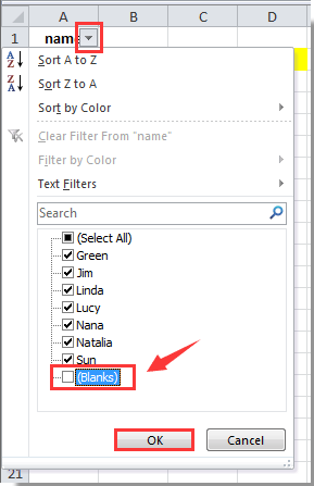 How to condense a list to have no blanks in Excel?