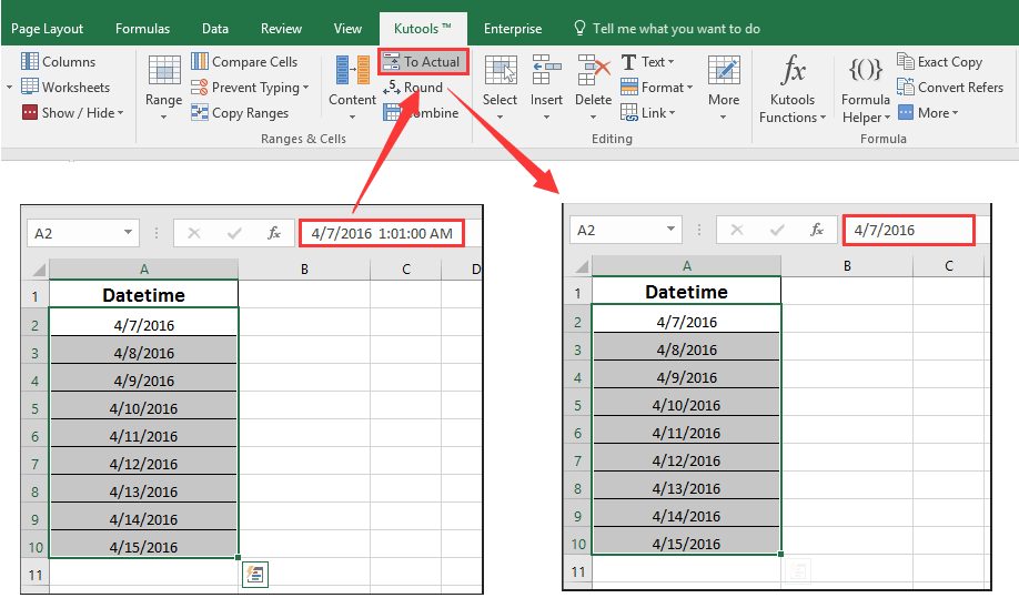  C mo Convertir La Celda De Formato De Fecha Hora A La Fecha Solo En Excel 