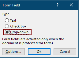 How to copy Excel drop down list to Word document?