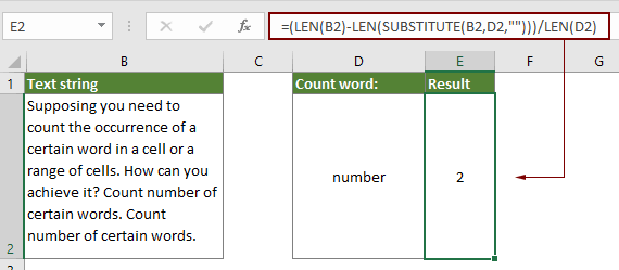 How To Count Number Of Certain specific Words In A Cell Or A Range Of Cells In Excel 
