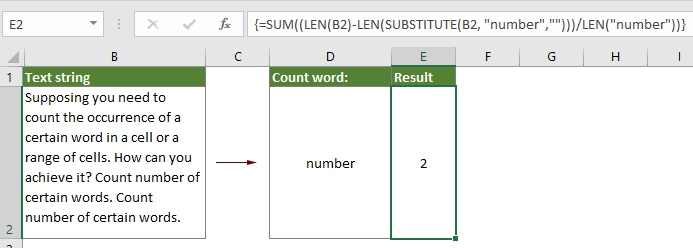 How To Count Number Of Certain specific Words In A Cell Or A Range Of 