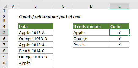 How to count if cell contains text or part of text in Excel?