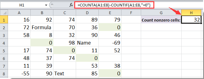 How To Count Number Of Cells With Nonzero Values In Excel 