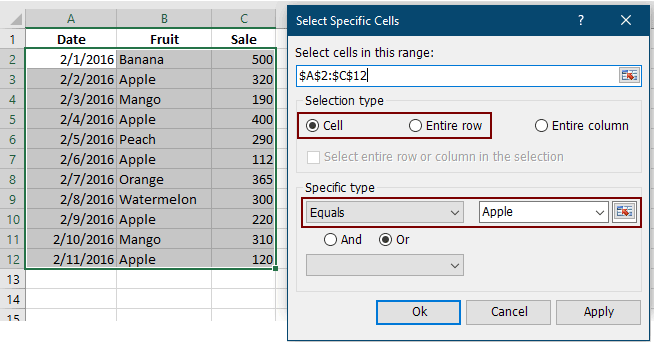 How to countif something is in selected cells in Excel?