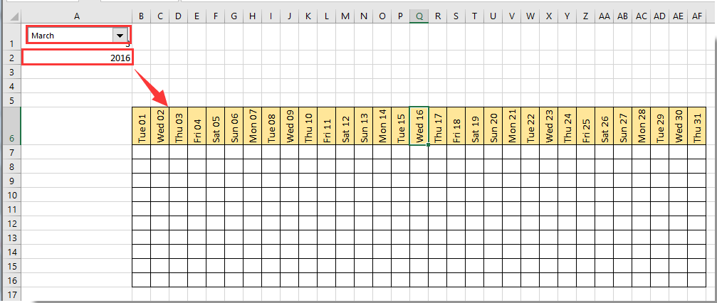 How To Create A Dynamic Monthly Calendar In Excel 