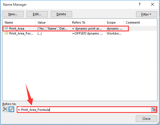 How To Create A Dynamic Print Area In Excel 