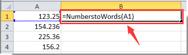 How to convert currency to words text in Excel?
