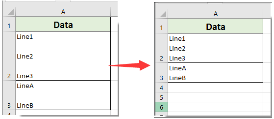 How to delete all blank lines or only the first line in cell in Excel?