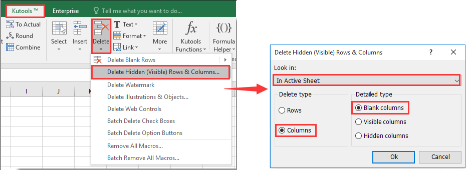 How to delete extra empty or blank pages in a worksheet in Excel?
