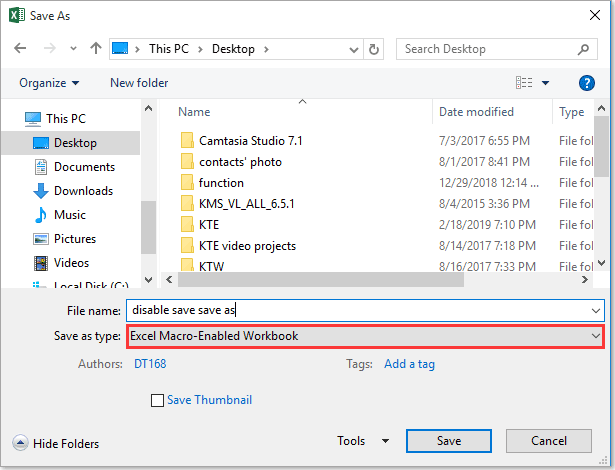 How To Disable Or Do Not Allow Save And Save As Options In Excel