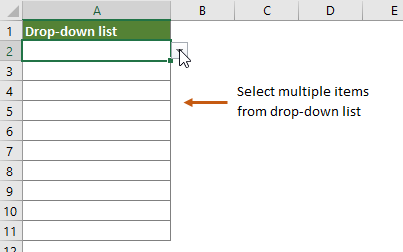 How to create drop down list with multiple selections or values in Excel?
