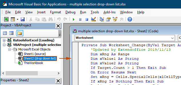 Select multiple items in Excel drop-down list – full guide