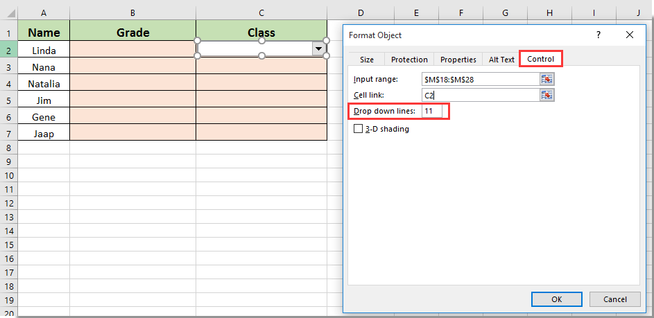 How to show/display more than 8 lines in data validation list in Excel?