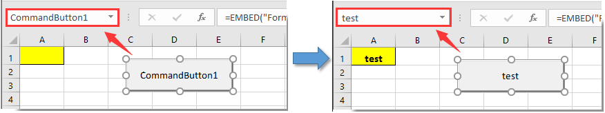 How to make Command Button name dynamic in Excel?