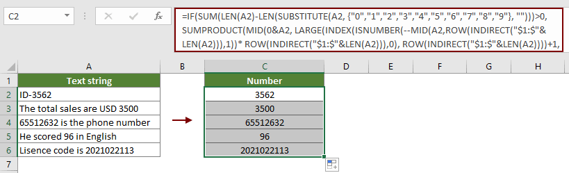 How To Extract Numbers From Mixed Alphanumeric Text Strings In Excel 
