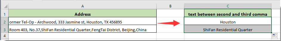 How To Extract Text Between The Second And Third Comma From Cells In Excel 