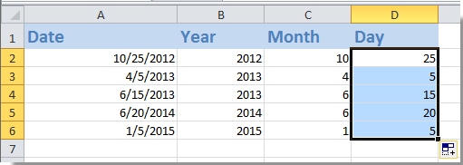  C mo Extraer U Obtener El A o Mes Y D a De La Lista De Fechas En Excel 