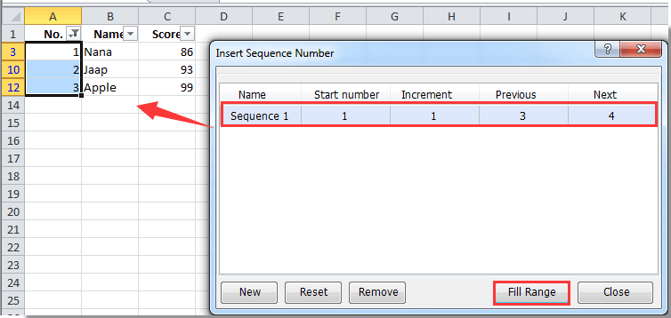 How To Fill Series Of Numbers In A Filtered List Column In Excel 