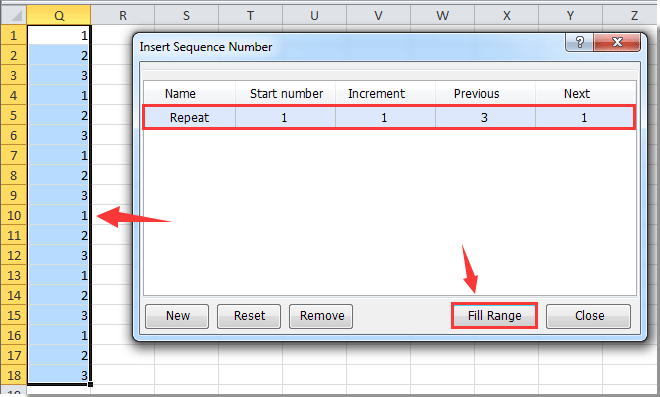How To Fill Column With Series Repeating Pattern Numbers In Excel 