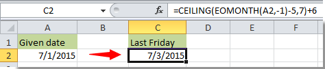 How to find first or last Friday of every month in Excel?