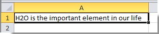 How to format single character in selected cell in Excel?