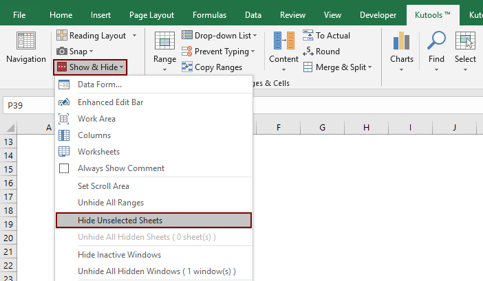 How To Hide All Worksheets Except but The Specified Or Active One In Excel 