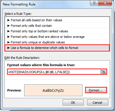 How to highlight cell if value exists in or equals to cell in another ...