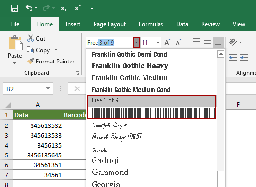 Comment insérer un code à barres dans des cellules en fonction d'une ...