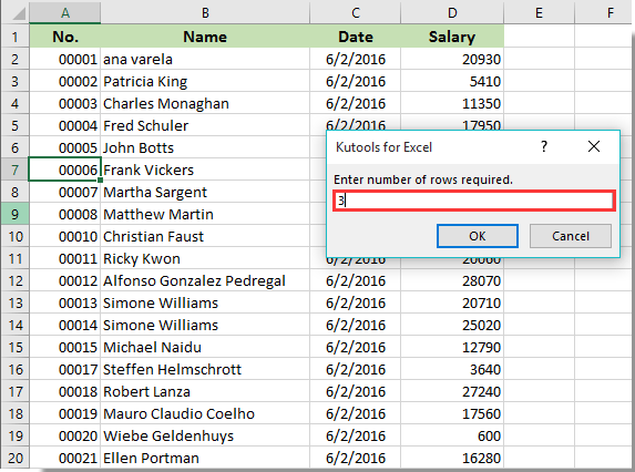 How to insert or delete partial row in Excel?