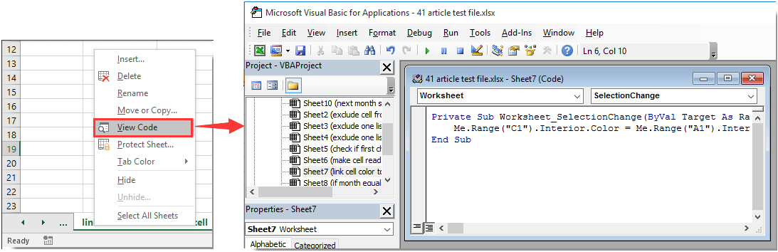 How To Automatically Link A Cell Color To Another In Excel 