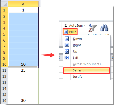 How to list all numbers between two or more numbers in Excel?