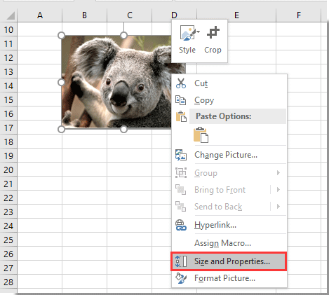 How to lock picture/image to or inside cell in Excel?