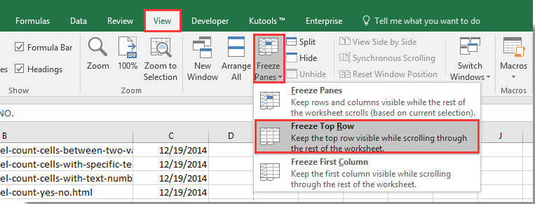 How To Make Header Row Follow When Scroll Down Worksheet In Excel 