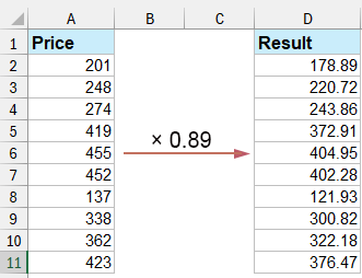 Multiply a column by the same number in Excel - Easy tutorial