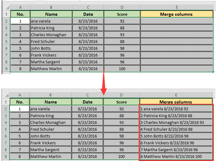 How To Merge Columns But Not Merging Rows In Excel 