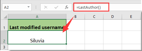 How to get and insert the last modified user name in Excel?