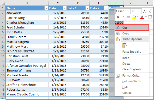 How To Move Column row Without Replacing overwriting Existing Data In 