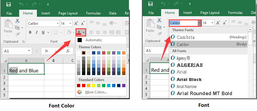 How To Use Multiple Font Colors Or Fonts In One Cell In Excel 