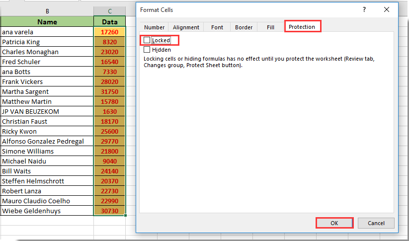 V Skuto nosti Hmota Pal iaky Lock Cell After Input Excel Prekvapenie 