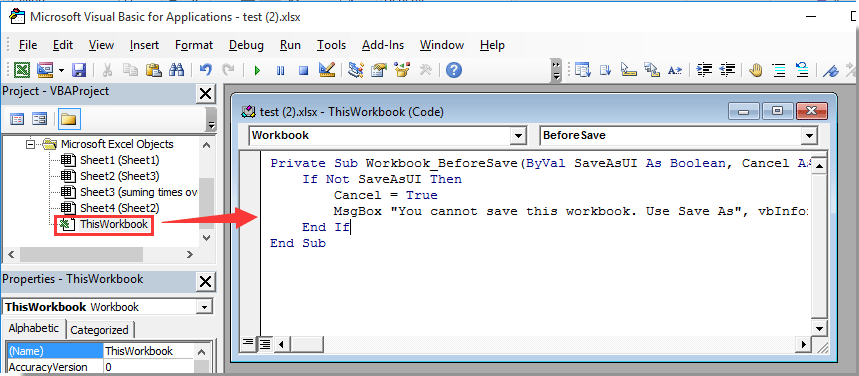How To Disable Workbook Save But Only Allow Save As In Excel