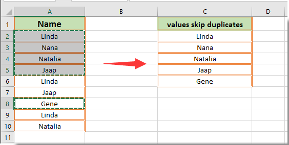 How To Copy And Paste Values Skipping Duplicates In Excel