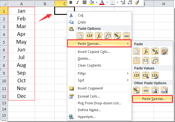 How To Transpose Columns And Rows When Paste Data In Excel 