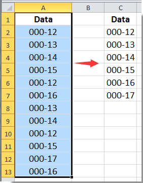 How to copy a column and paste only the unique records in Excel?